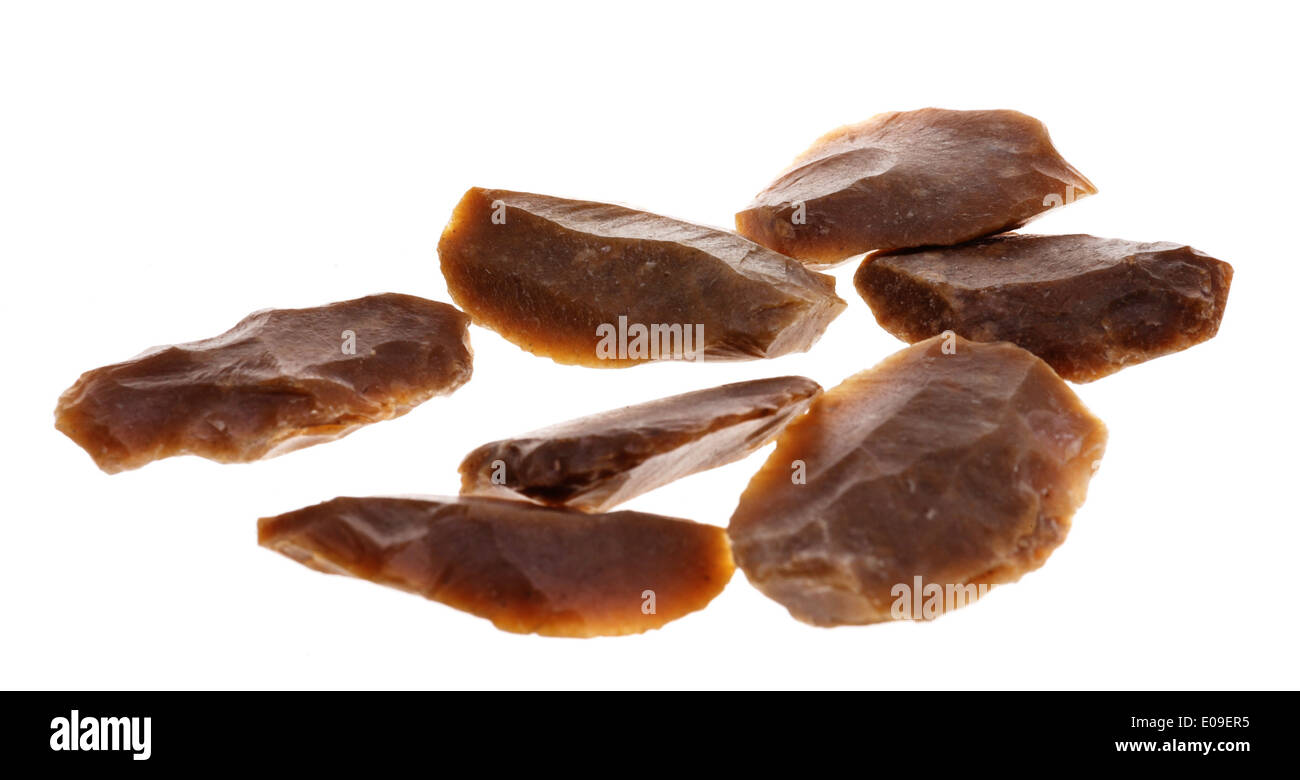 Flint mineral pebble isolated on white background Stock Photo - Alamy