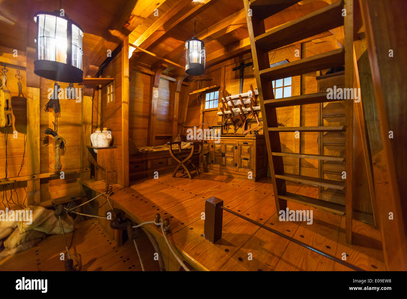 Wooden ship interior hi-res stock photography and images - Alamy