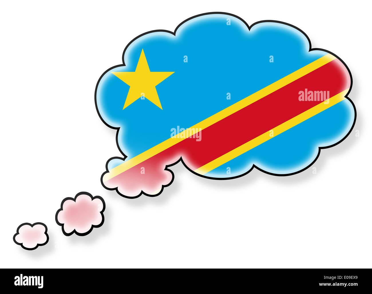 Flag in the cloud isolated on white background flag of Congo Stock ...