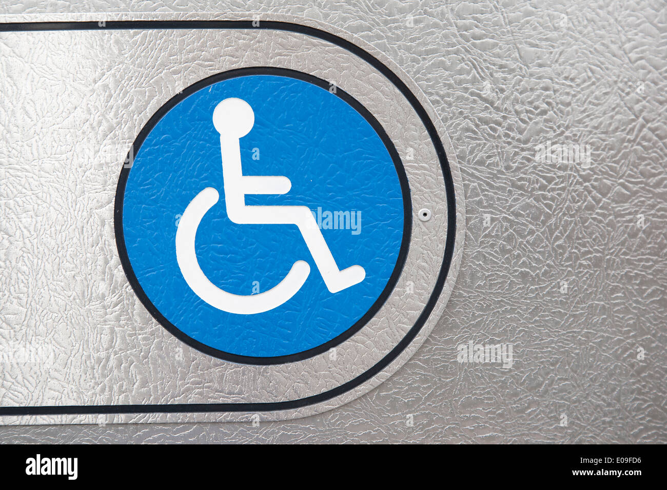Blue Disabled Sign on Silver Background Stock Photo - Alamy