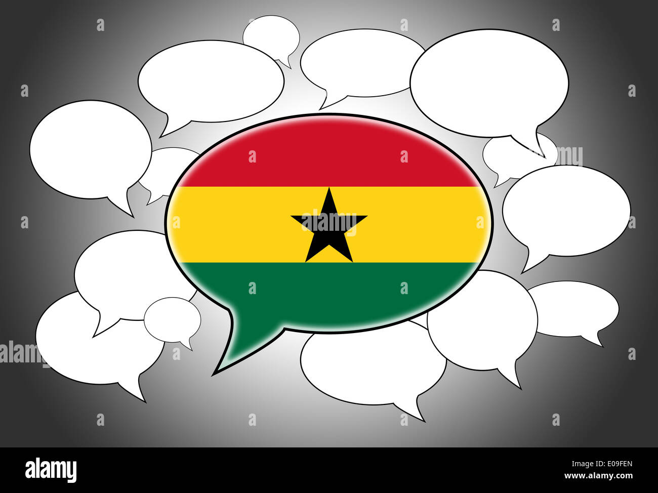 Communication concept - Speech cloud the voice of Ghana Stock Photo - Alamy