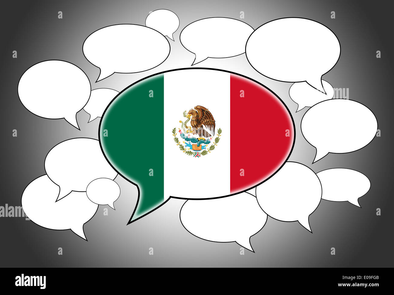 Communication concept - Speech cloud the voice of Mexico Stock Photo ...