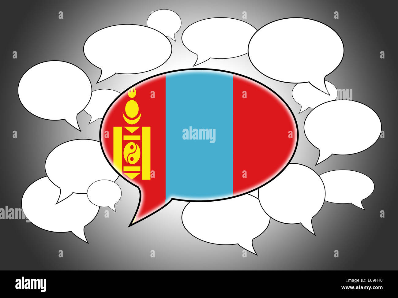 Communication concept - Speech cloud the voice of Mongolia Stock Photo ...