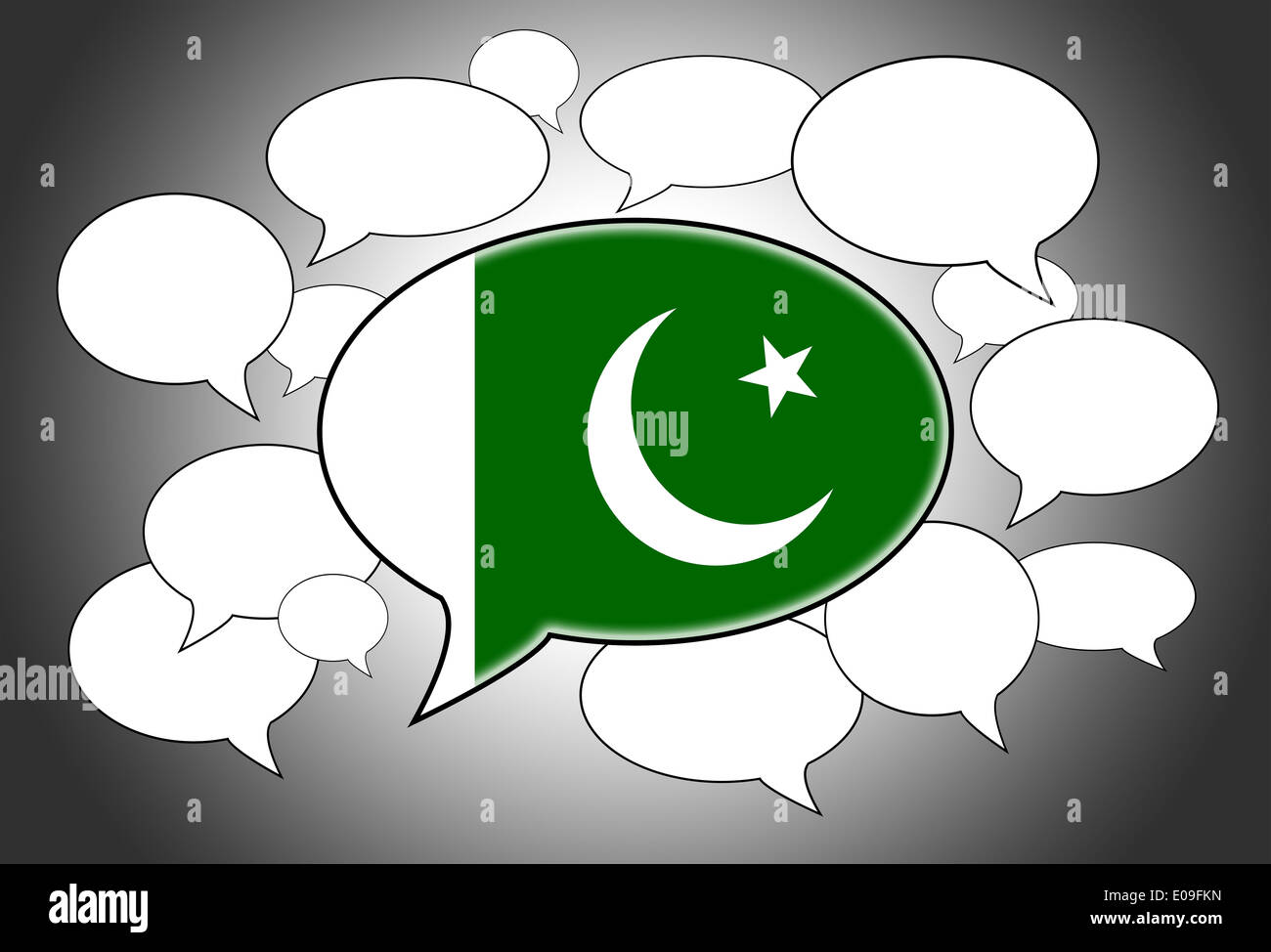Communication concept - Speech cloud the voice of Pakistan Stock Photo ...