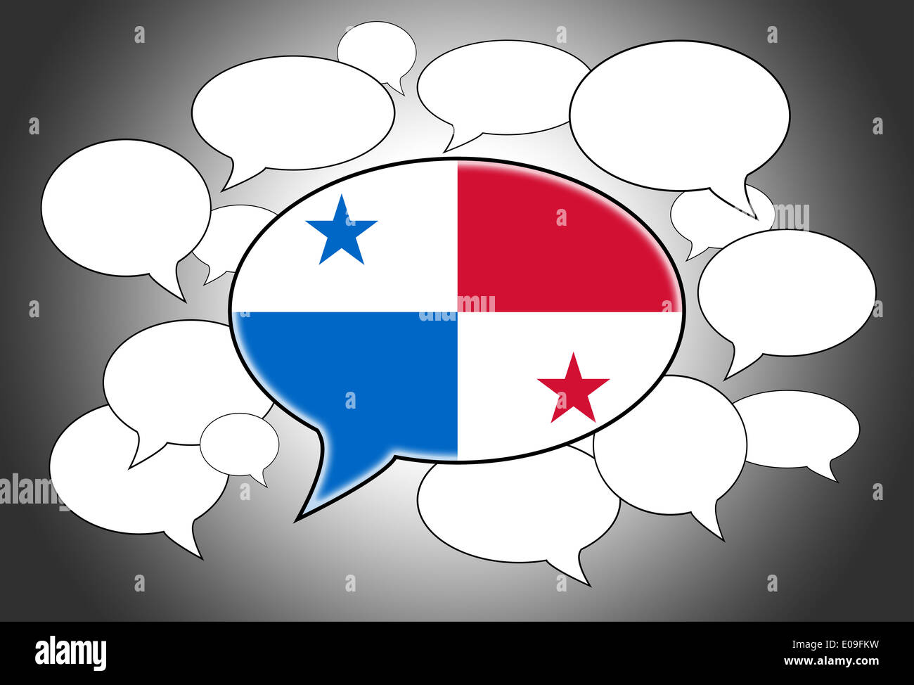 Communication concept - Speech cloud the voice of Panama Stock Photo ...