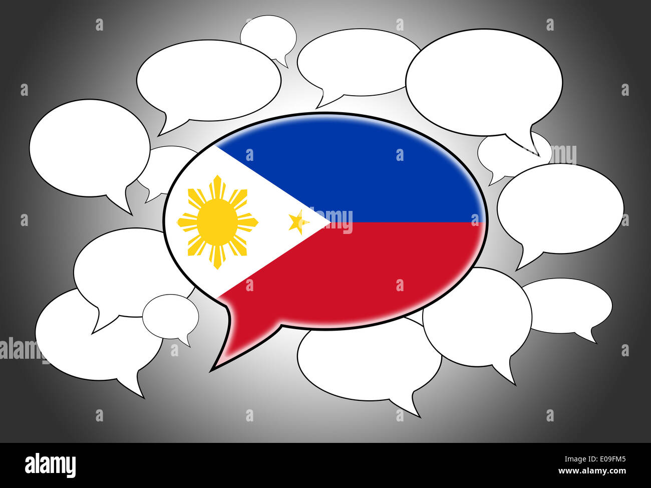 Communication concept - Speech cloud the voice of the Philippines Stock ...