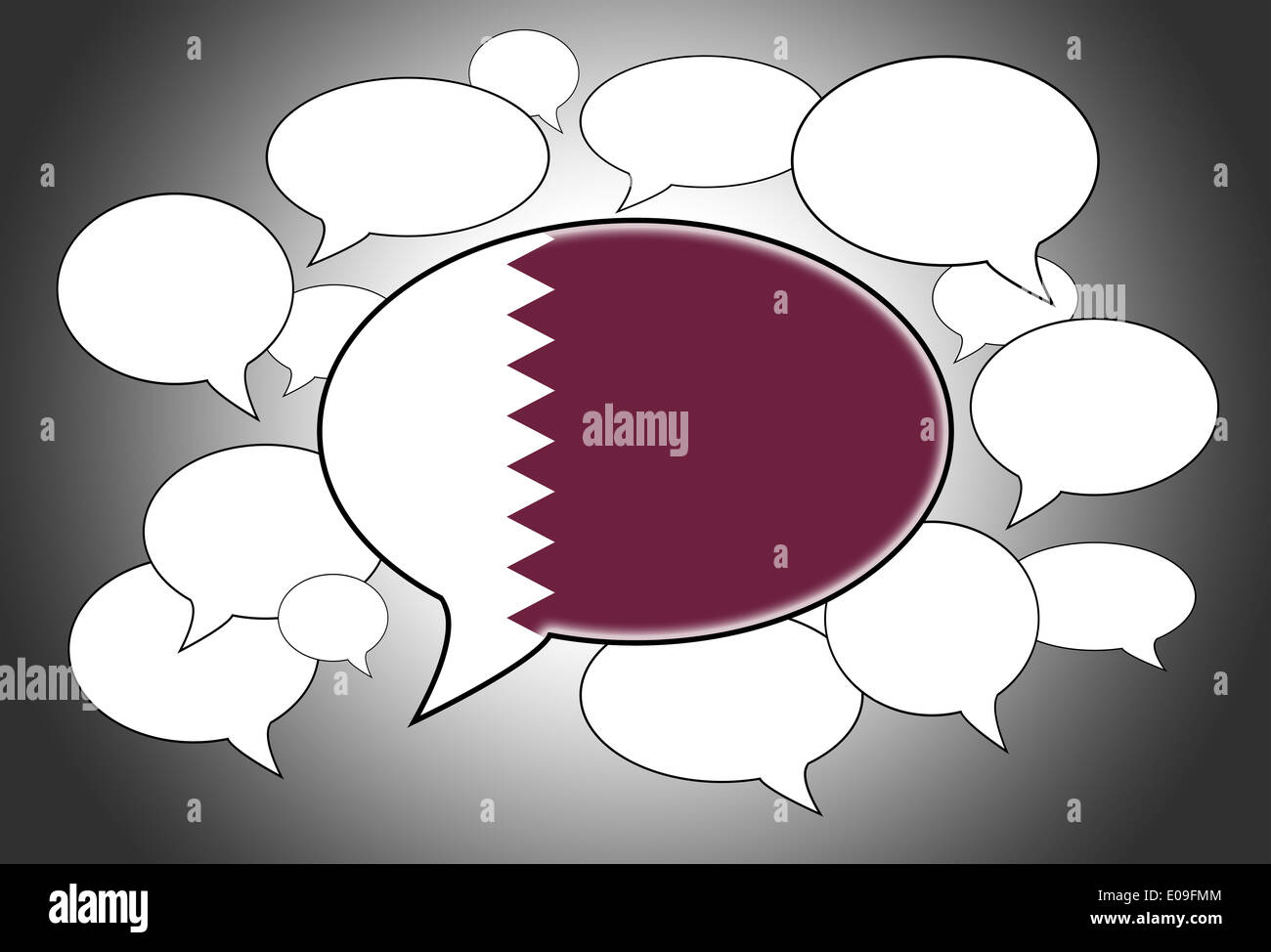 Communication concept - Speech cloud the voice of Qatar Stock Photo - Alamy