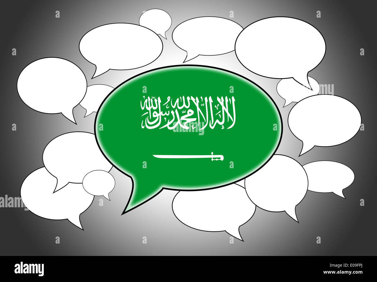 Communication concept - Speech cloud the voice of Saudi Arabia Stock ...