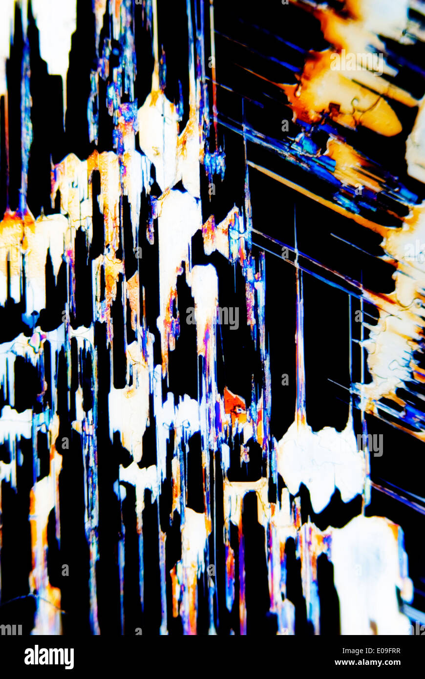 Micro Crystals of Sulfur in polarized Light Stock Photo - Alamy