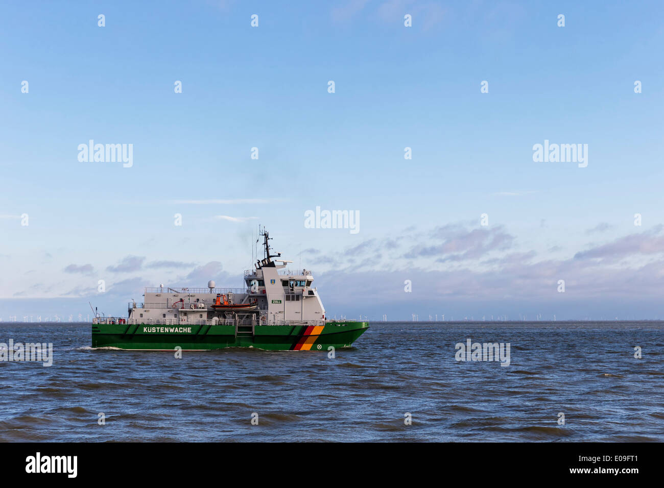 Germany, Ship on North Sea Stock Photo - Alamy