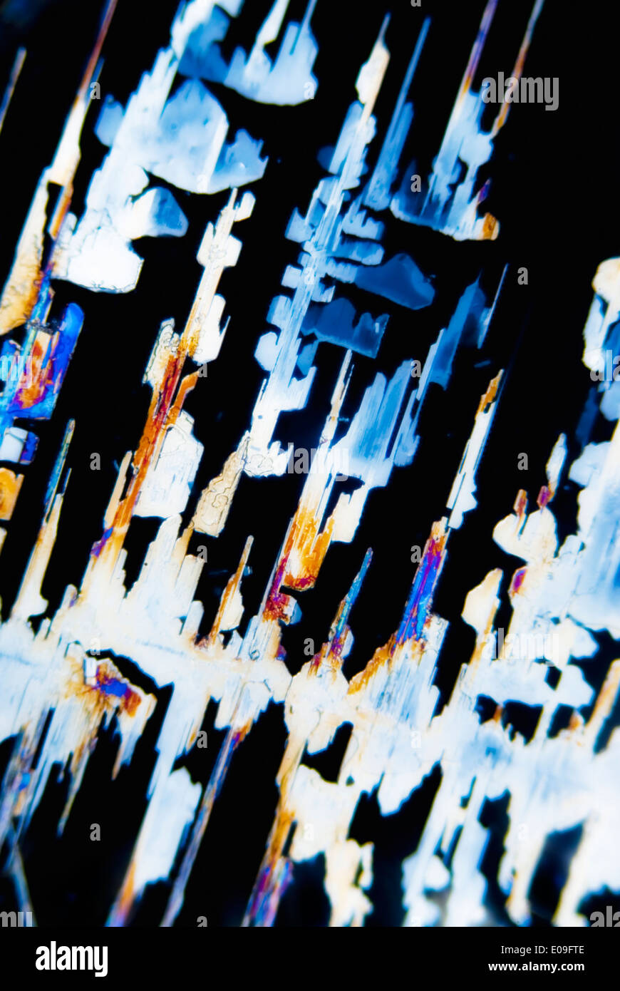 Micro Crystals of Sulfur in polarized Light Stock Photo - Alamy