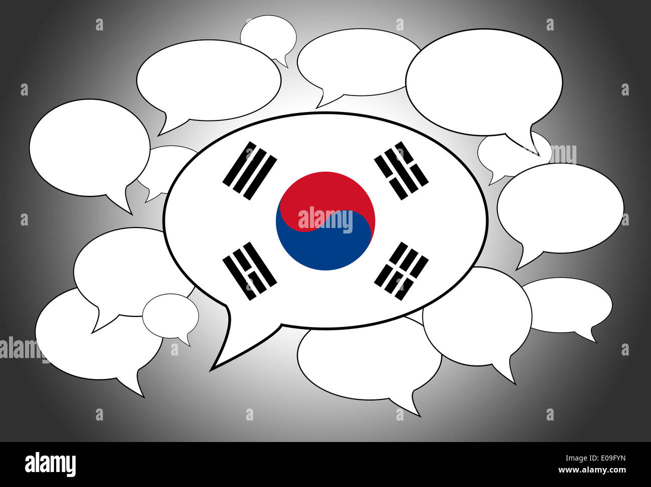 Communication concept - Speech cloud the voice of South Korea Stock ...