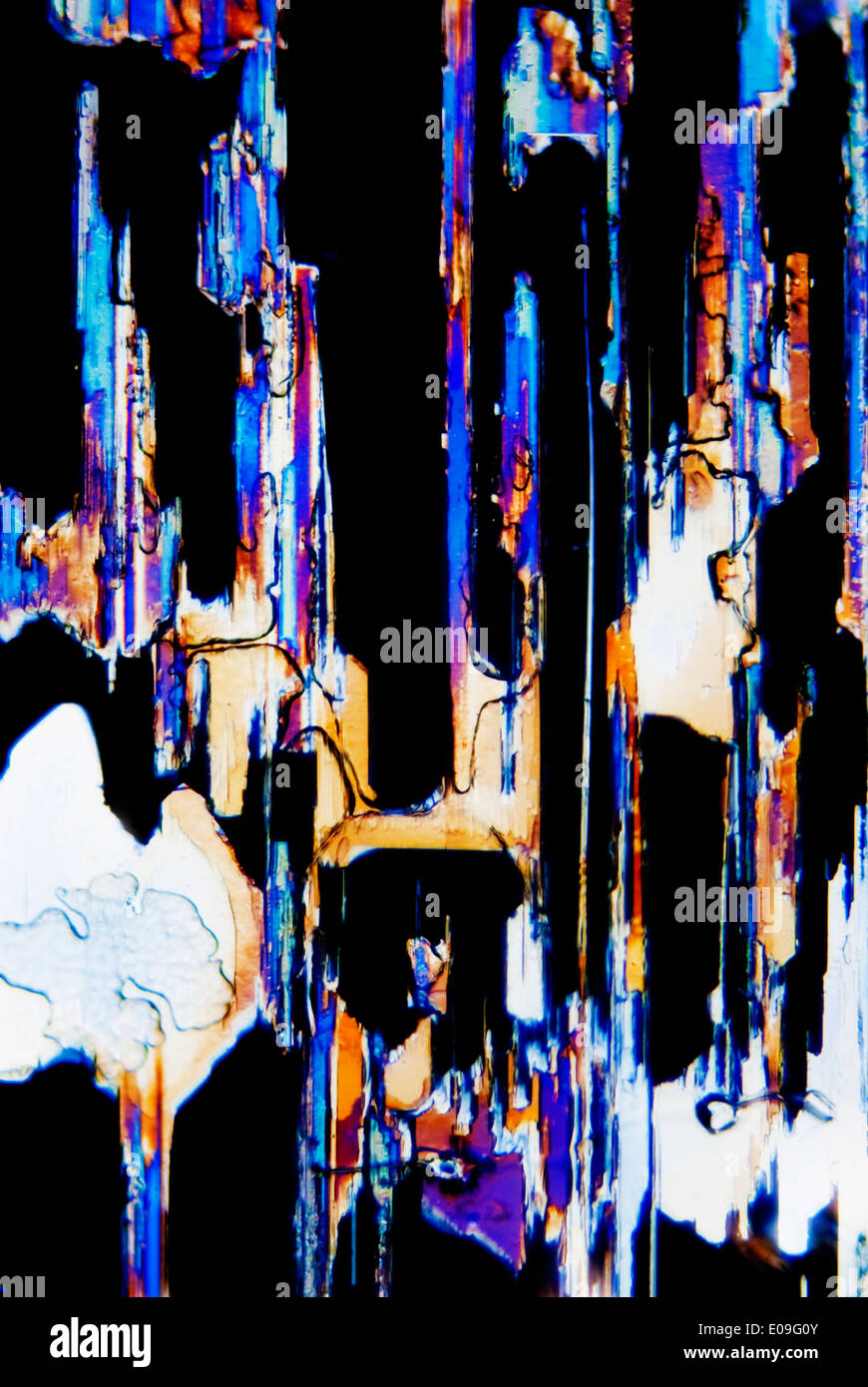 Micro Crystals of Sulfur in polarized Light Stock Photo - Alamy