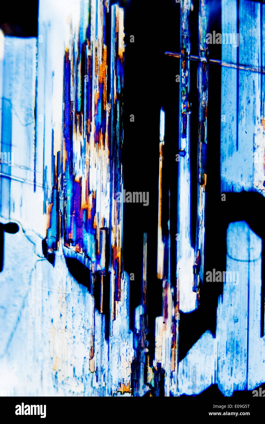 Micro Crystals of Sulfur in polarized Light Stock Photo - Alamy