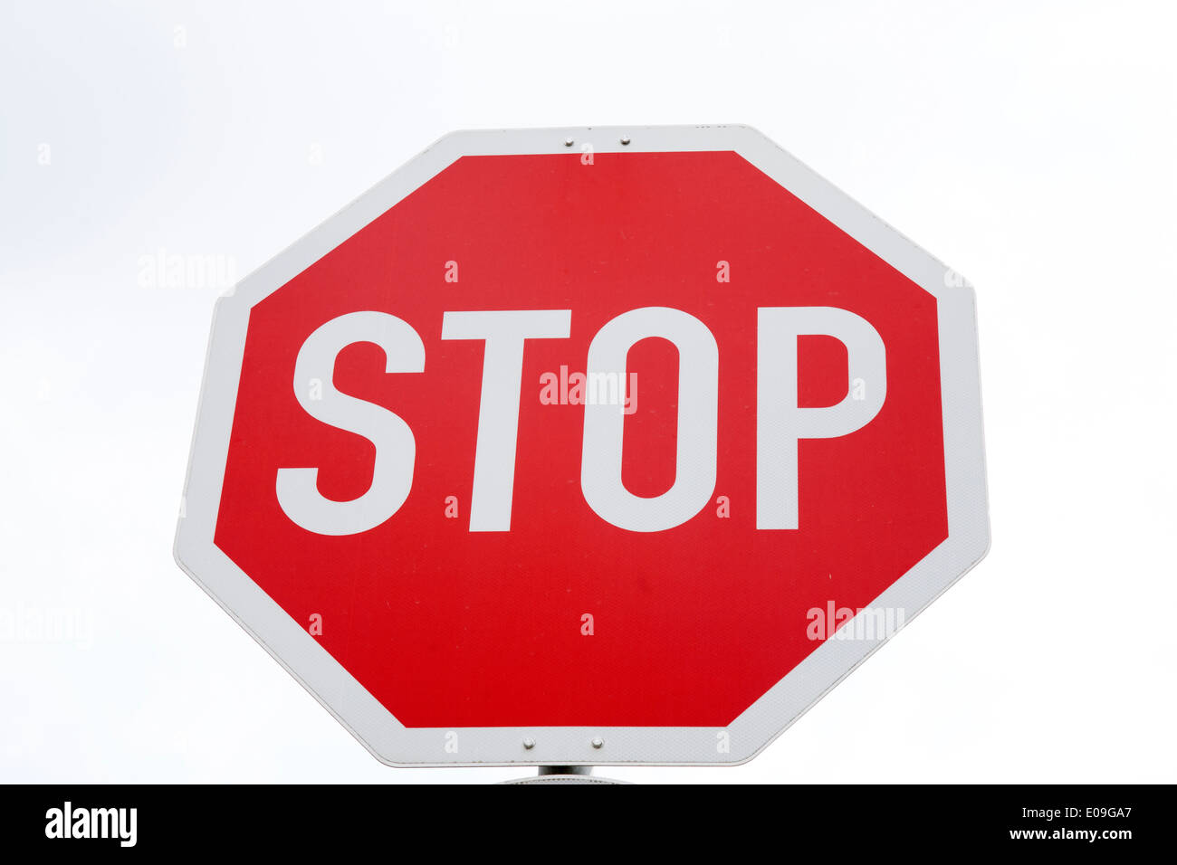Red Stop Traffic Sign on White Background Stock Photo - Alamy