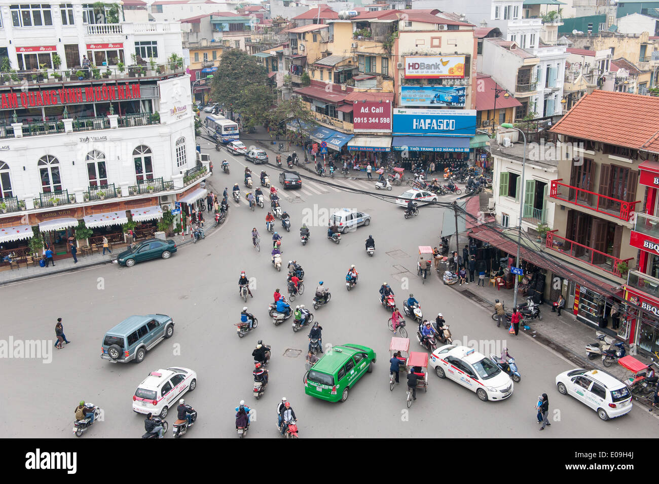 Vietnam, Hanoi, Traffic at Hoan Kiem Lake Stock Photo - Alamy