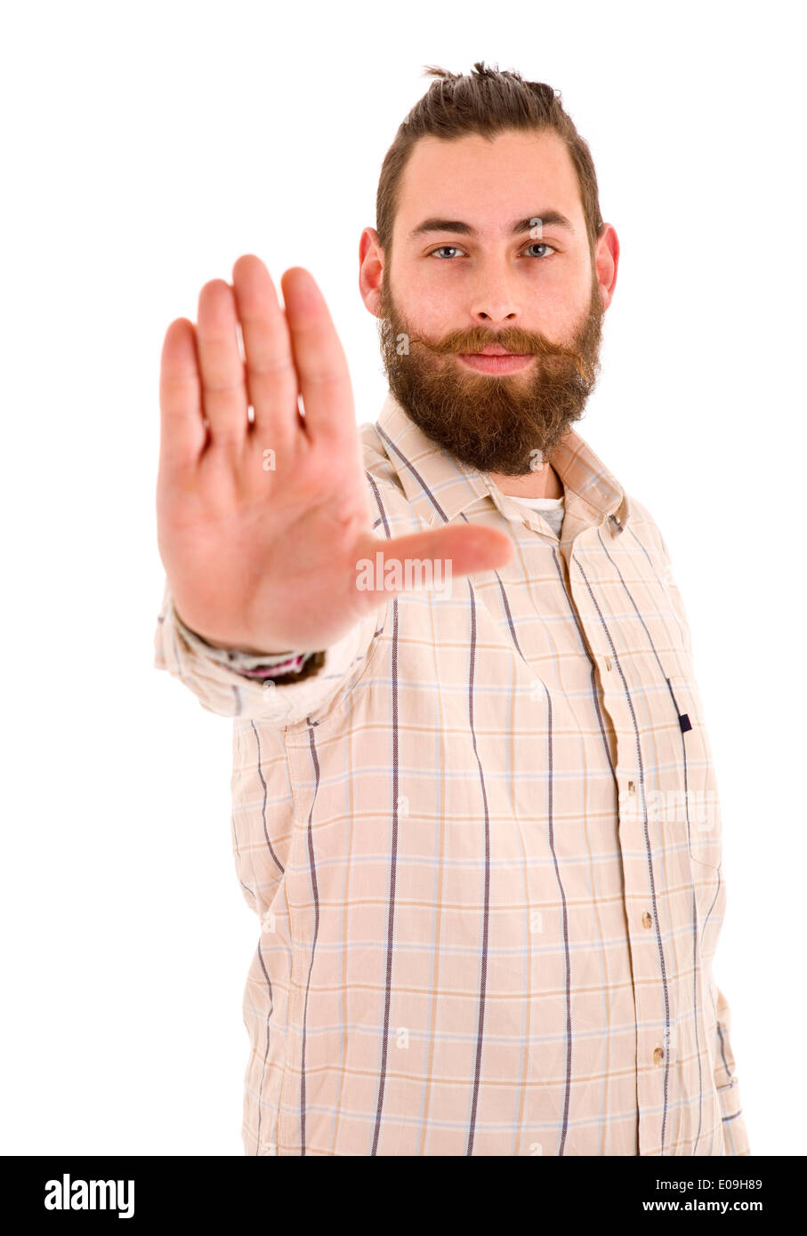 Male hand showing stop close up hi-res stock photography and images - Alamy