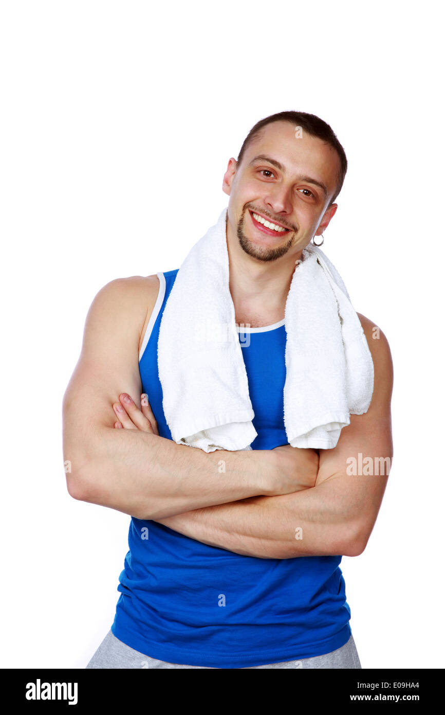 Man towel exercise hi-res stock photography and images - Alamy