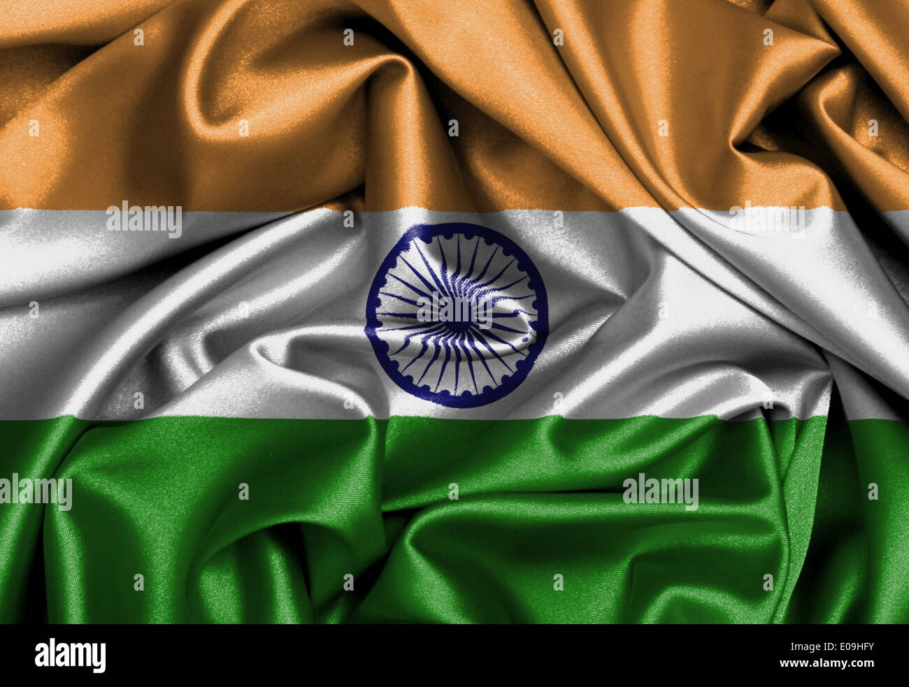 Satin flag three dimensional render flag of India Stock Photo - Alamy