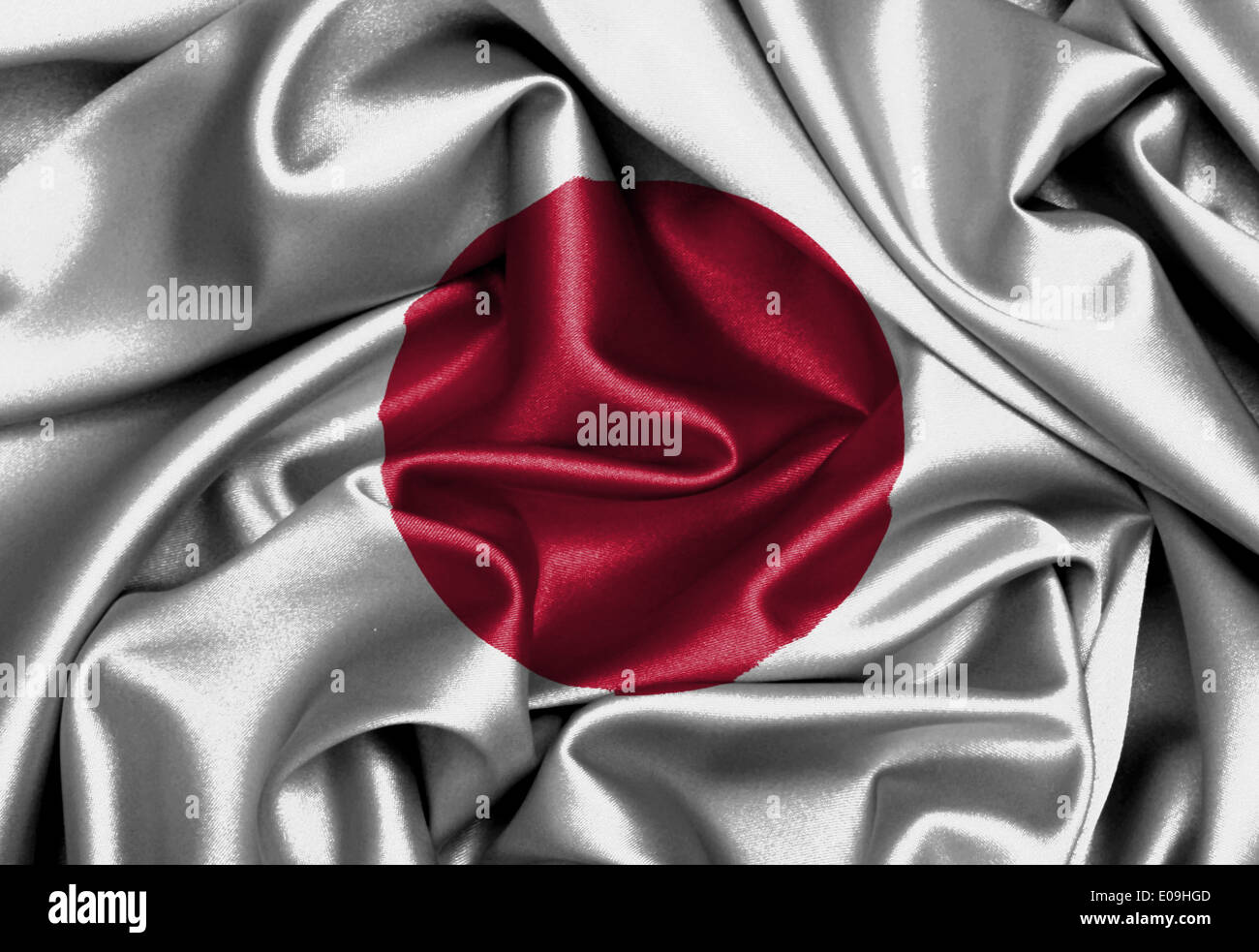 Satin flag three dimensional render flag of Japan Stock Photo - Alamy