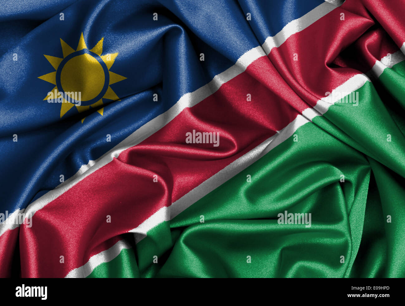 Satin flag three dimensional render flag of Namibia Stock Photo - Alamy