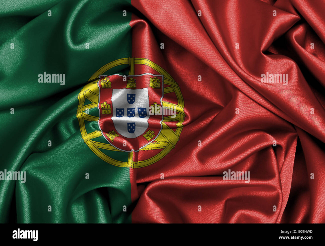 Satin flag three dimensional render flag of Portugal Stock Photo - Alamy