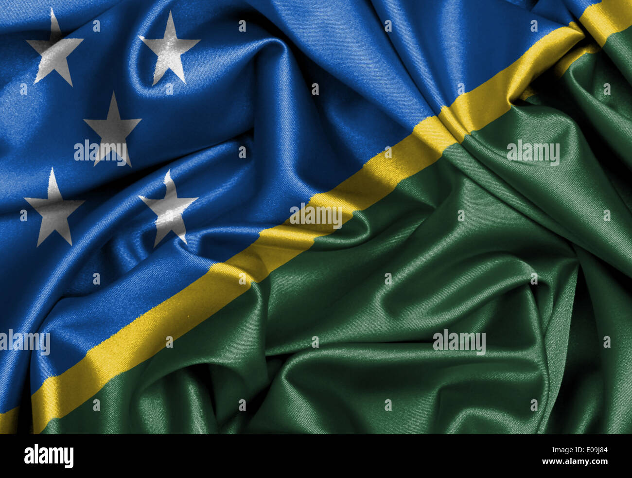 Satin flag three dimensional render flag of the Solomon Islands Stock ...