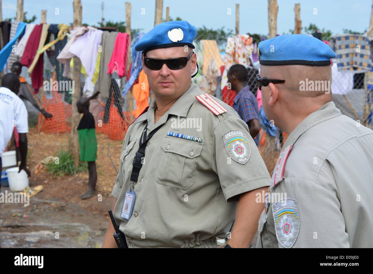 Juba, South Sudan, Africa. 6th May, 2014. Security police stand guard ...