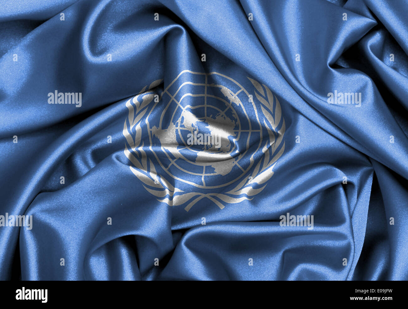 Satin flag three dimensional render flag of the United Nations Stock ...