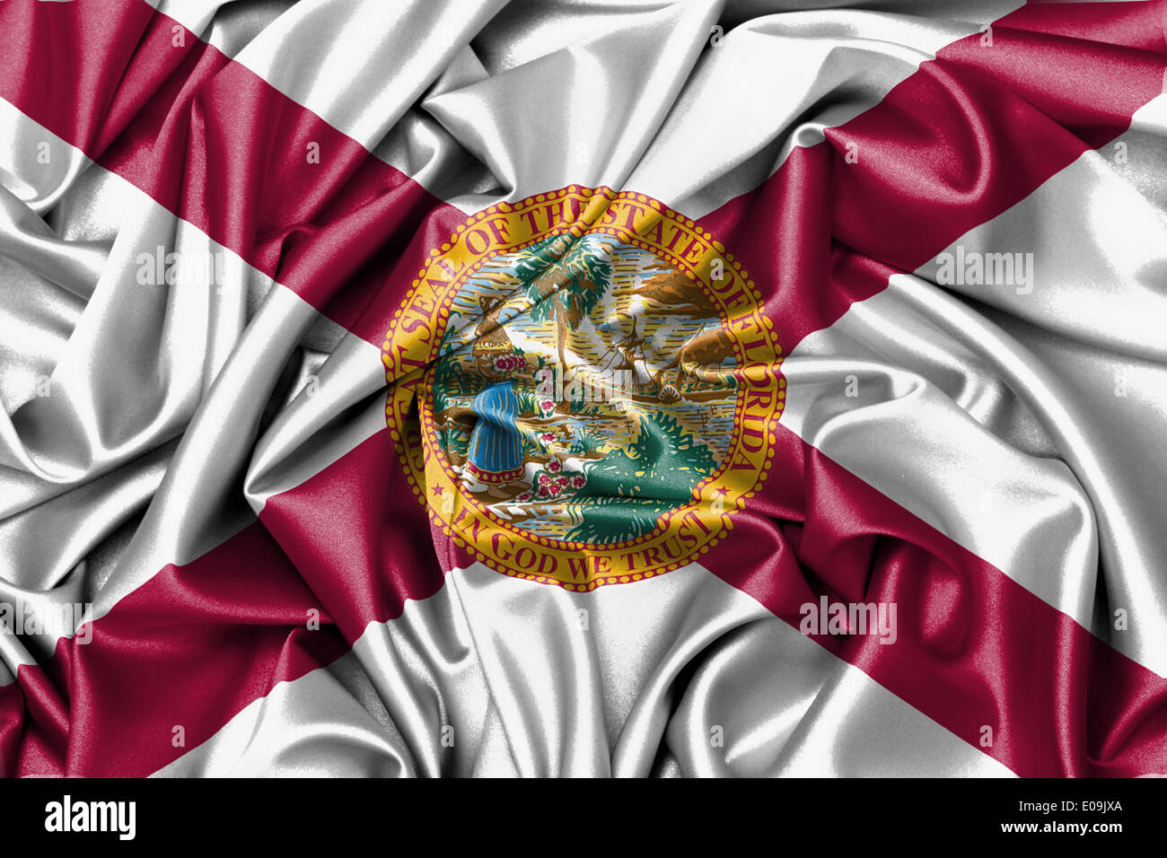 Satin flag three dimensional render flag of Florida Stock Photo - Alamy
