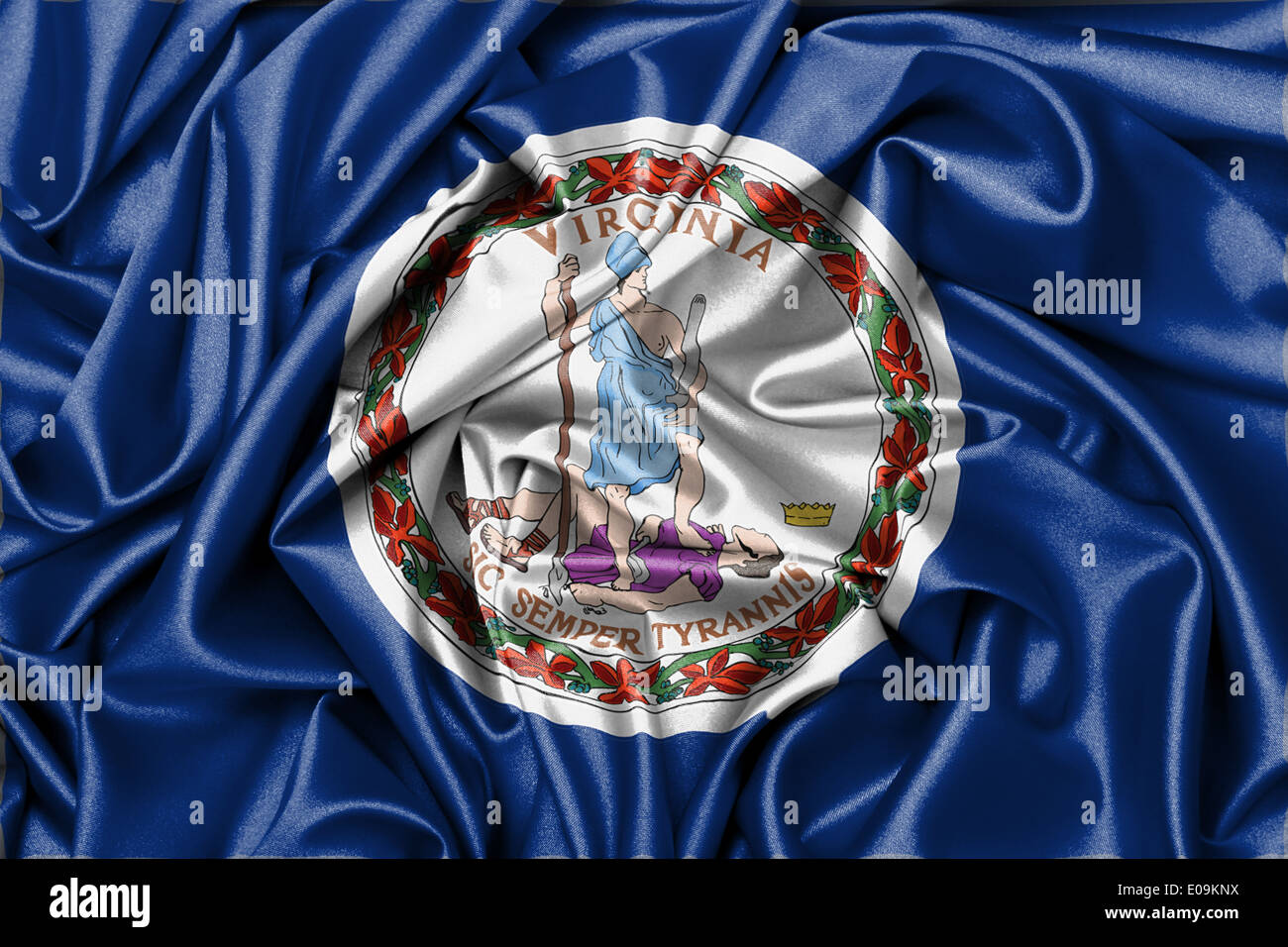 Satin flag three dimensional render flag of Virginia Stock Photo - Alamy