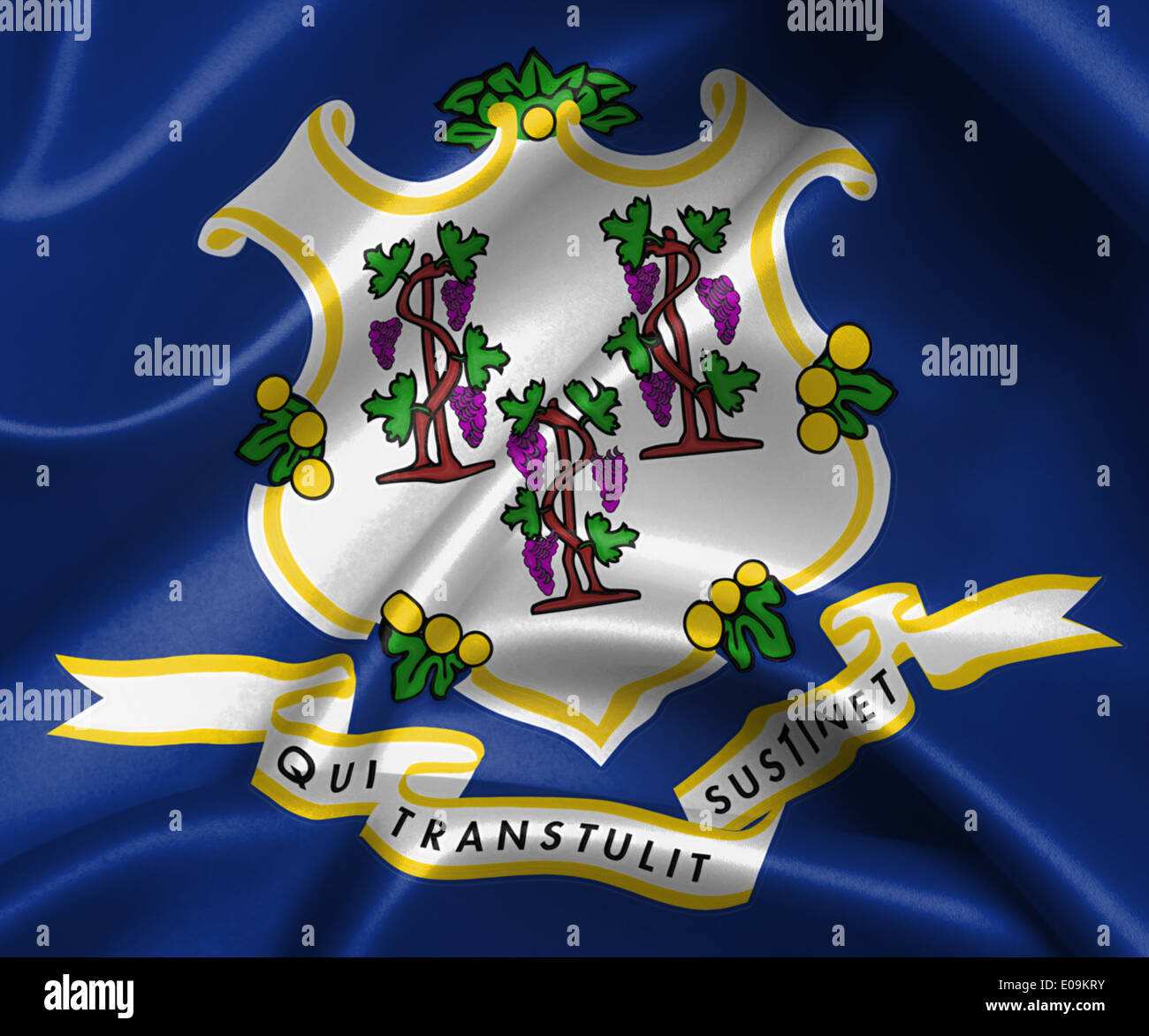 Flag connecticut waving in wind hi-res stock photography and images - Alamy