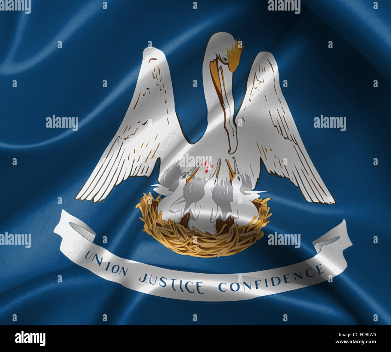 Satin flag three dimensional render flag of Louisiana Stock Photo - Alamy
