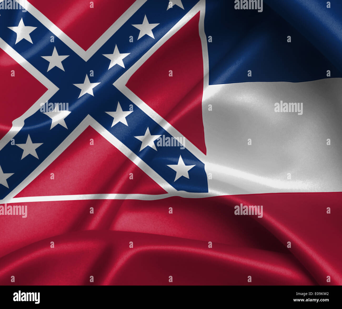 Satin flag three dimensional render flag of Mississippi Stock Photo - Alamy