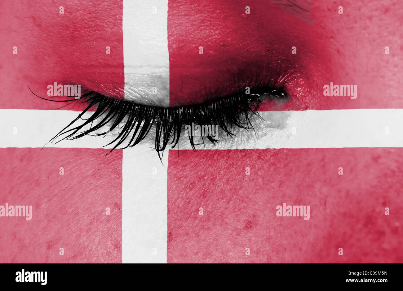 Crying woman pain and grief concept flag of Denmark Stock Photo - Alamy