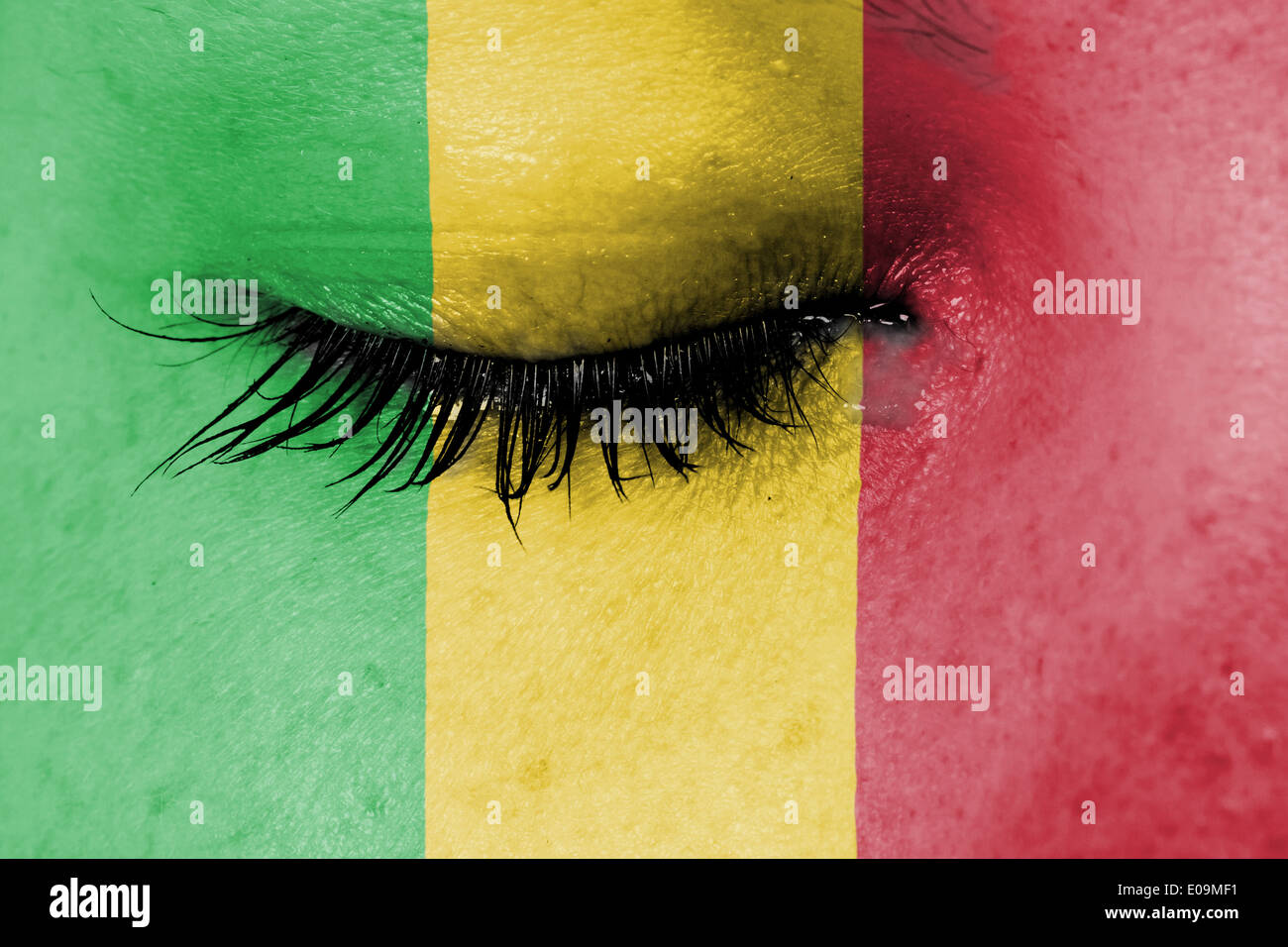 Crying woman pain and grief concept flag of Mali Stock Photo - Alamy
