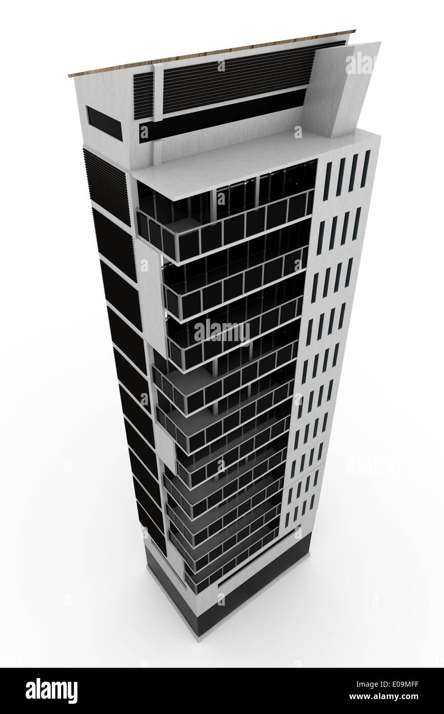 Apartment building exterior design Cut Out Stock Images & Pictures - Alamy