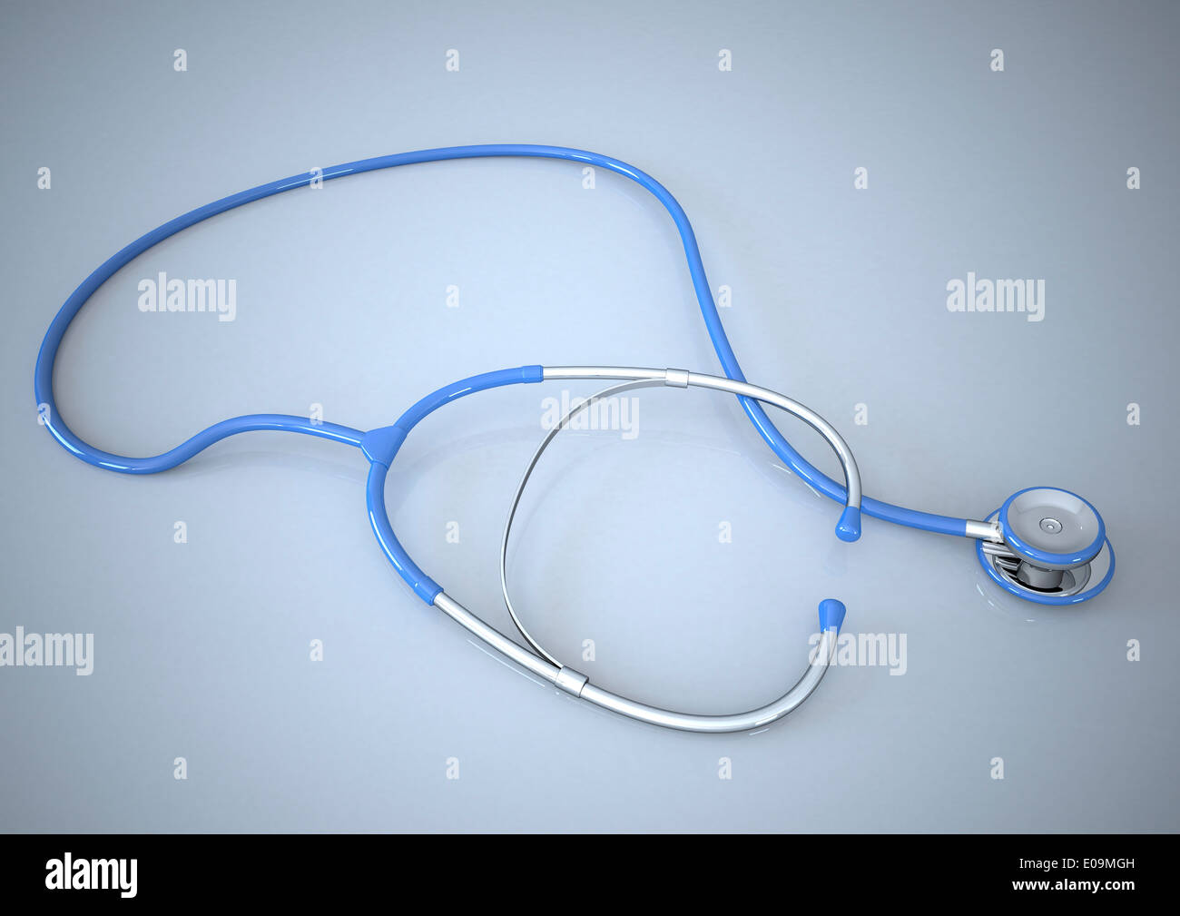 Blue stethoscope in front of grey background, 3d rendering Stock Photo ...
