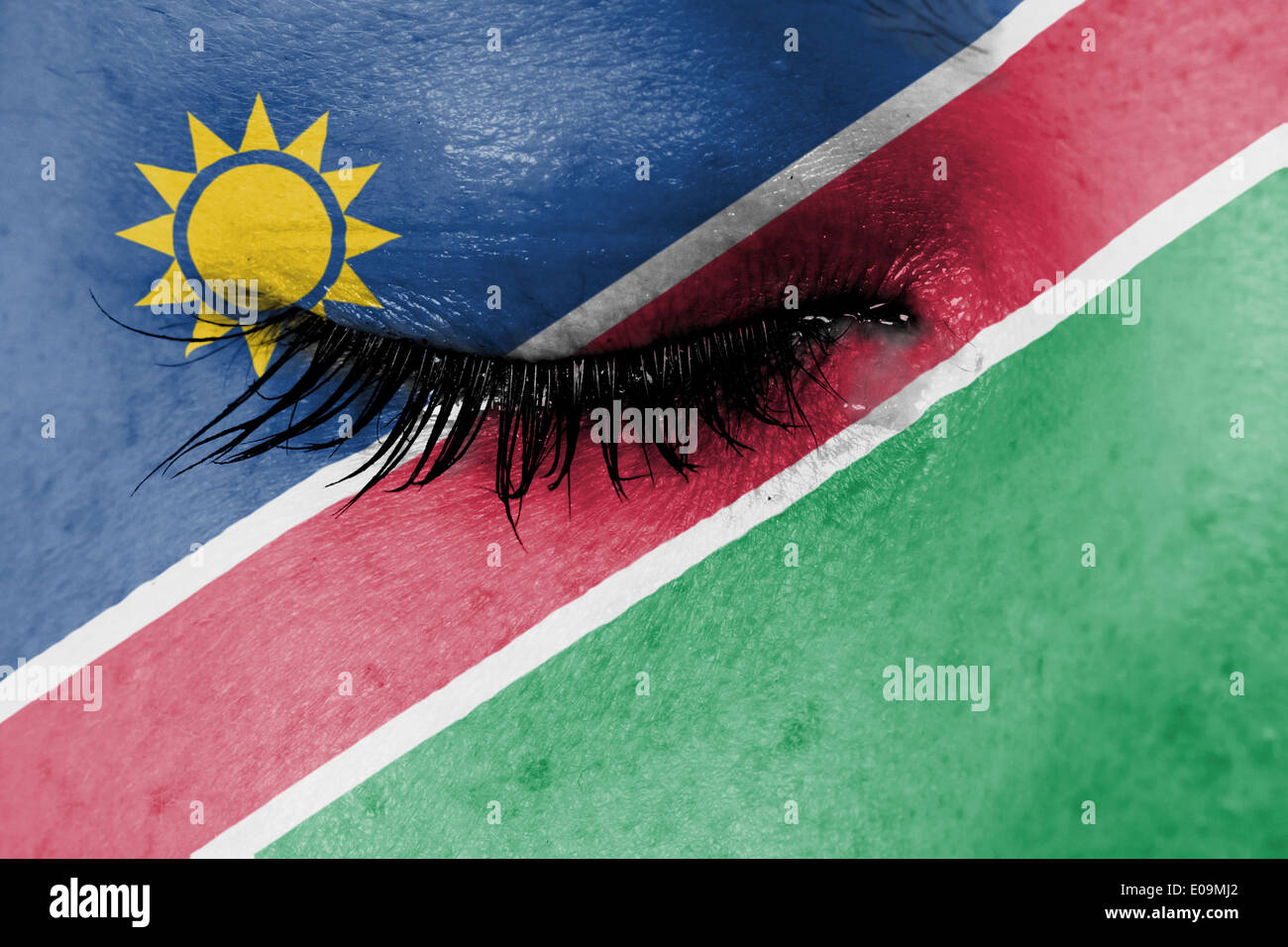 Crying woman pain and grief concept flag of Namibia Stock Photo - Alamy
