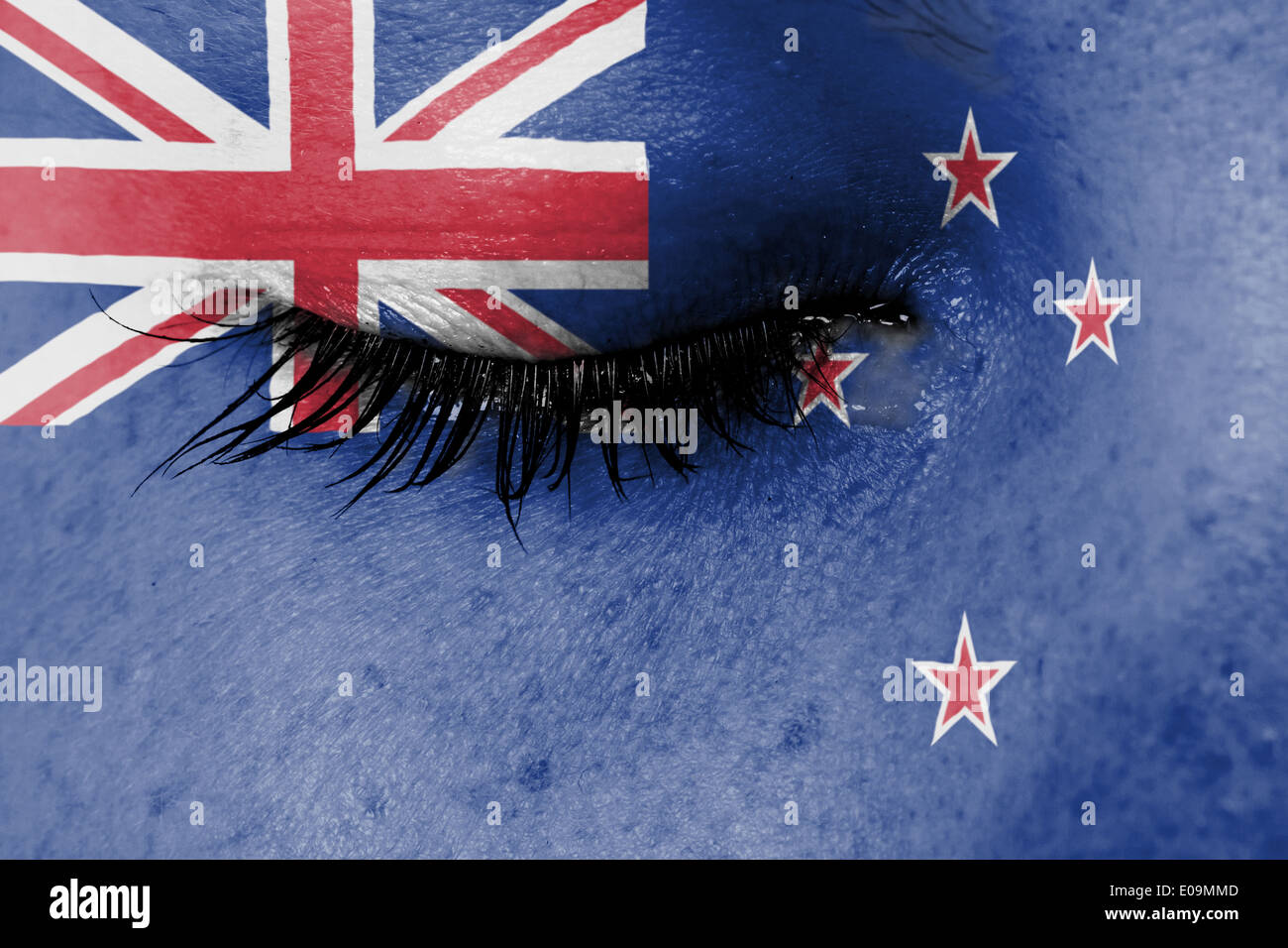 Crying woman pain and grief concept flag of New Zealand Stock Photo - Alamy