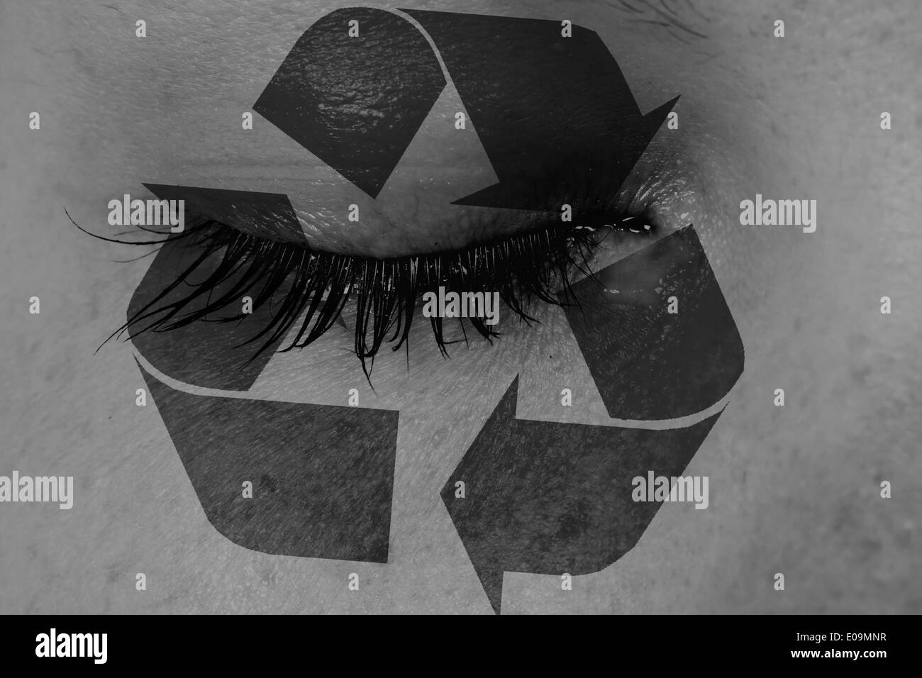 Women eye close-up concept of sadness recycle Stock Photo - Alamy