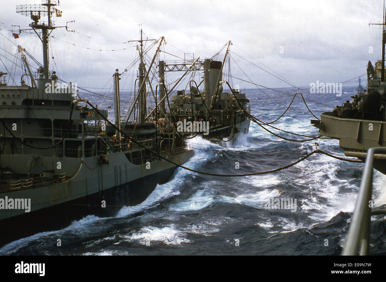 This image shows a fleet oiler from 1958, used by the U.S. Navy to ...