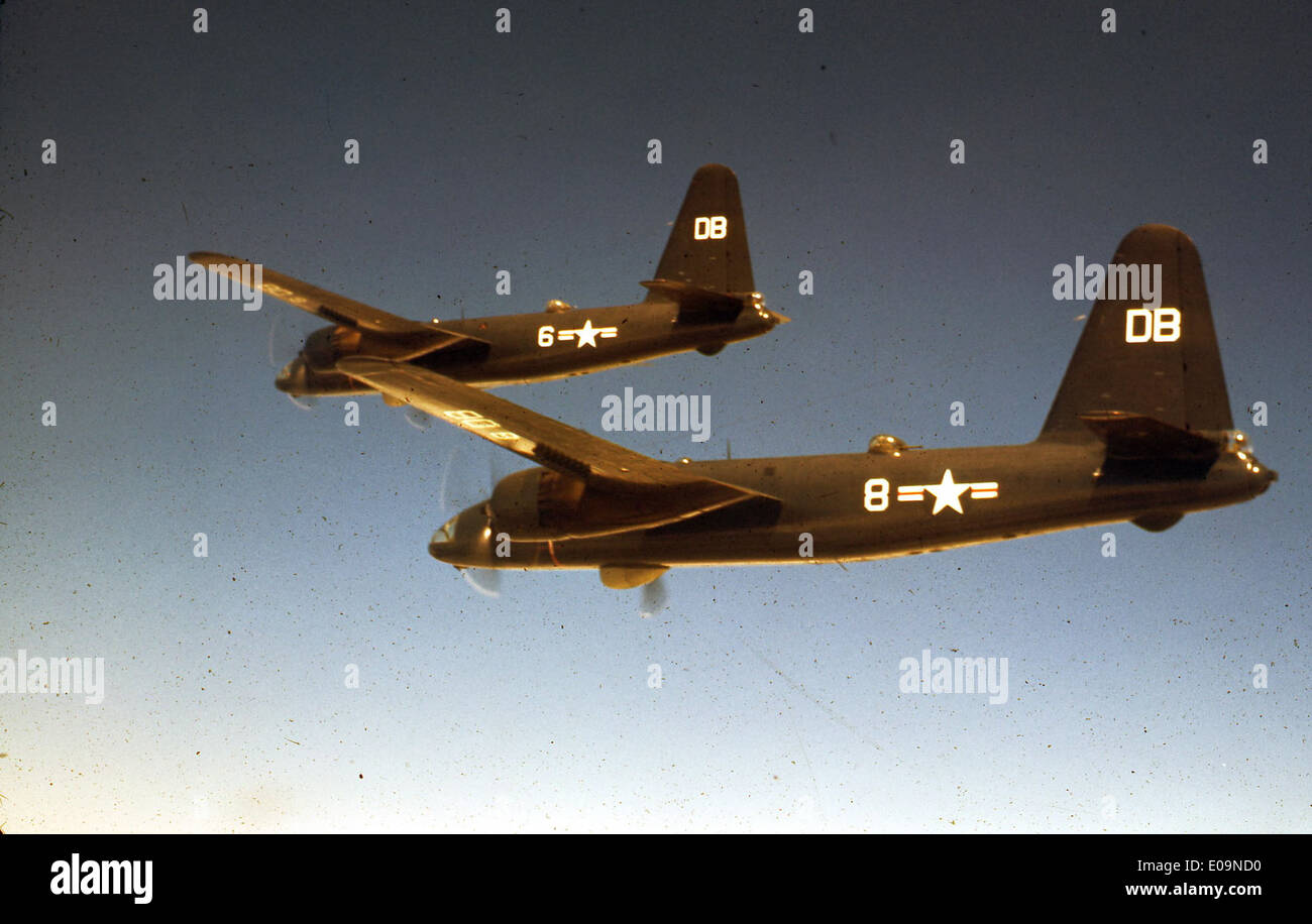 Lockheed P2V-2 Neptune aircraft of Patrol Squadron 4 (VP-4) flying ...