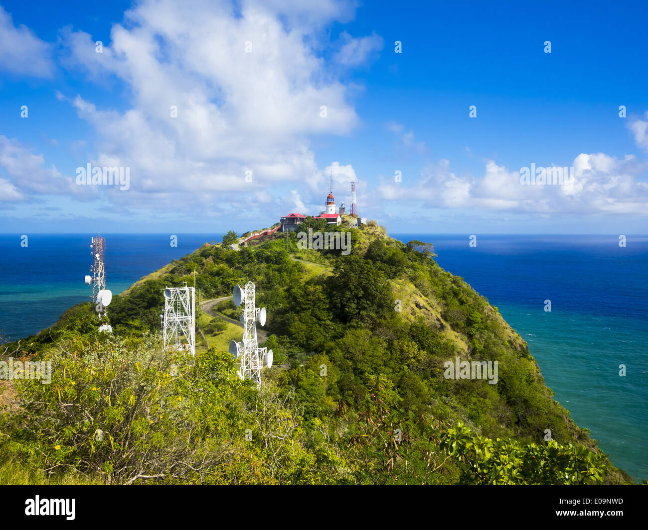 Caribbean, Lesser Antilles, Saint Lucia, Vieux Fort, Lighthouse, in the ...