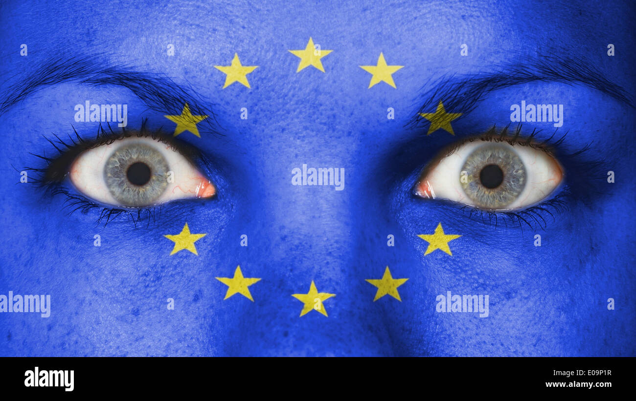 European union face paint hi-res stock photography and images - Alamy
