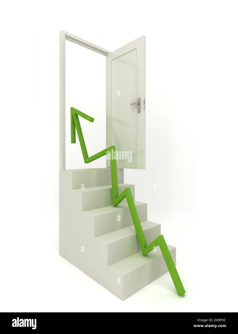 Step by step to the open door Stock Photo - Alamy