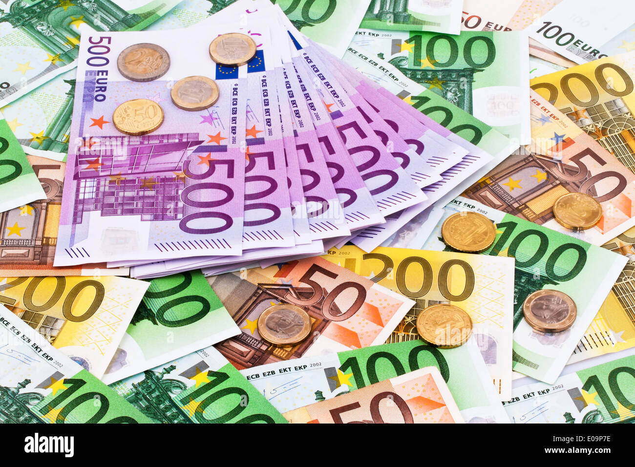 A lot of euro of bank notes of the European Union., Viele Euro ...
