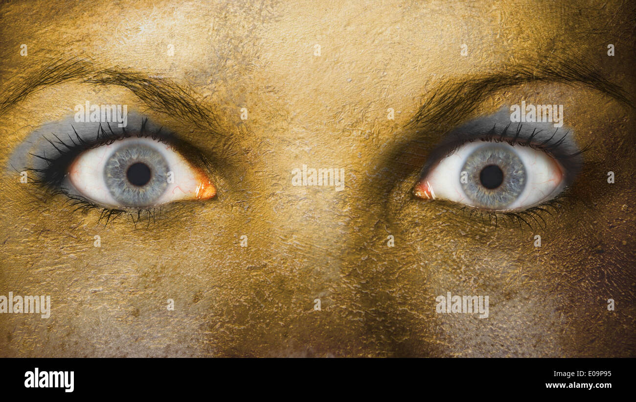 Human wide open blue eye hi-res stock photography and images - Alamy