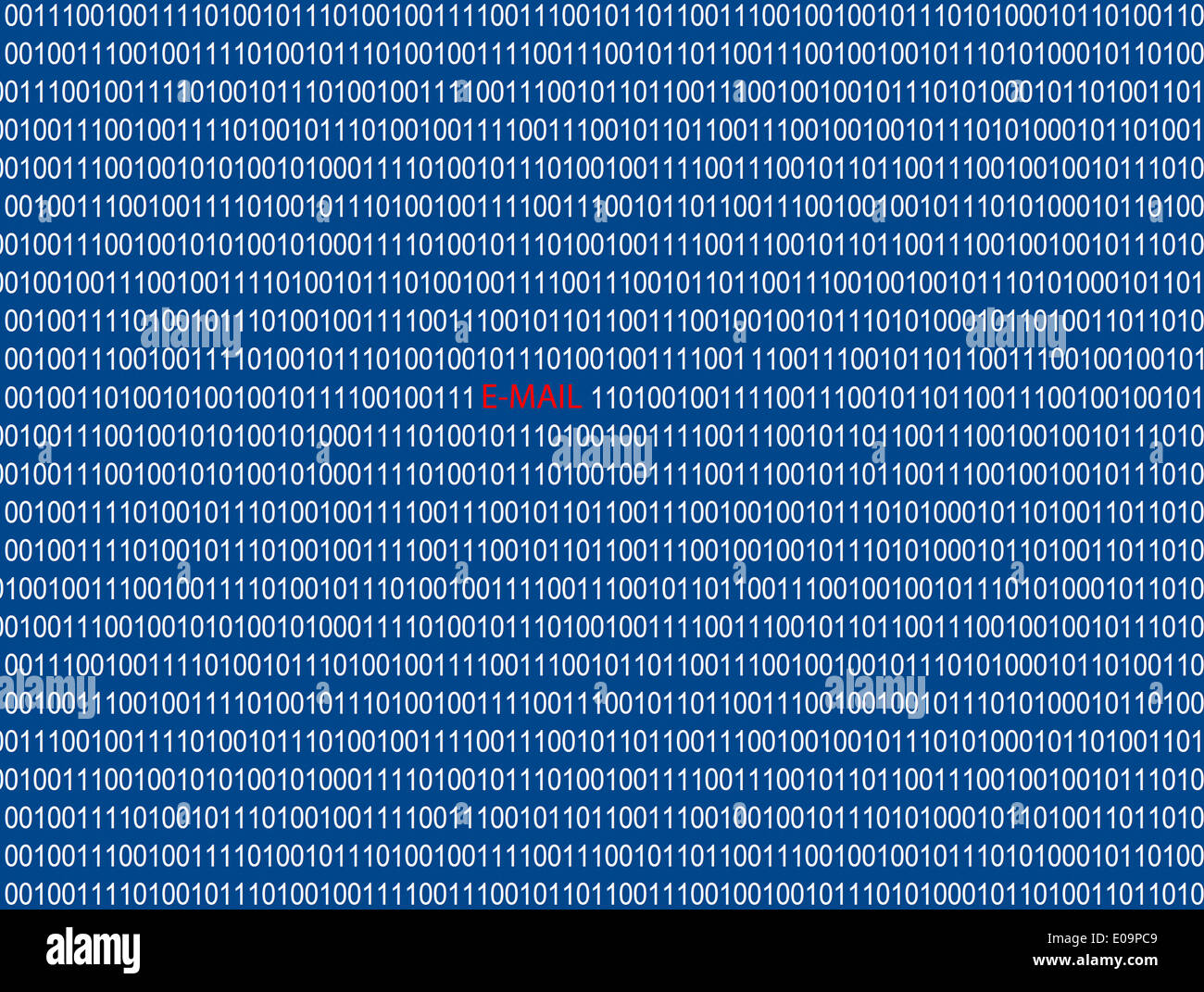E-Mail adress and binary codes Stock Photo - Alamy