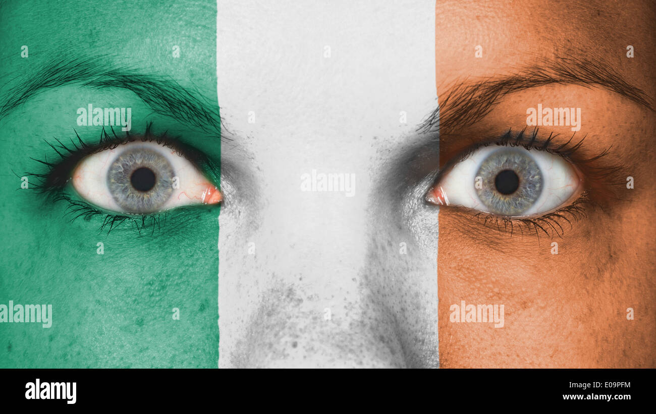 Irish flag face paint hi-res stock photography and images - Alamy